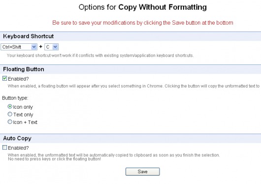Copy Without Formatting
